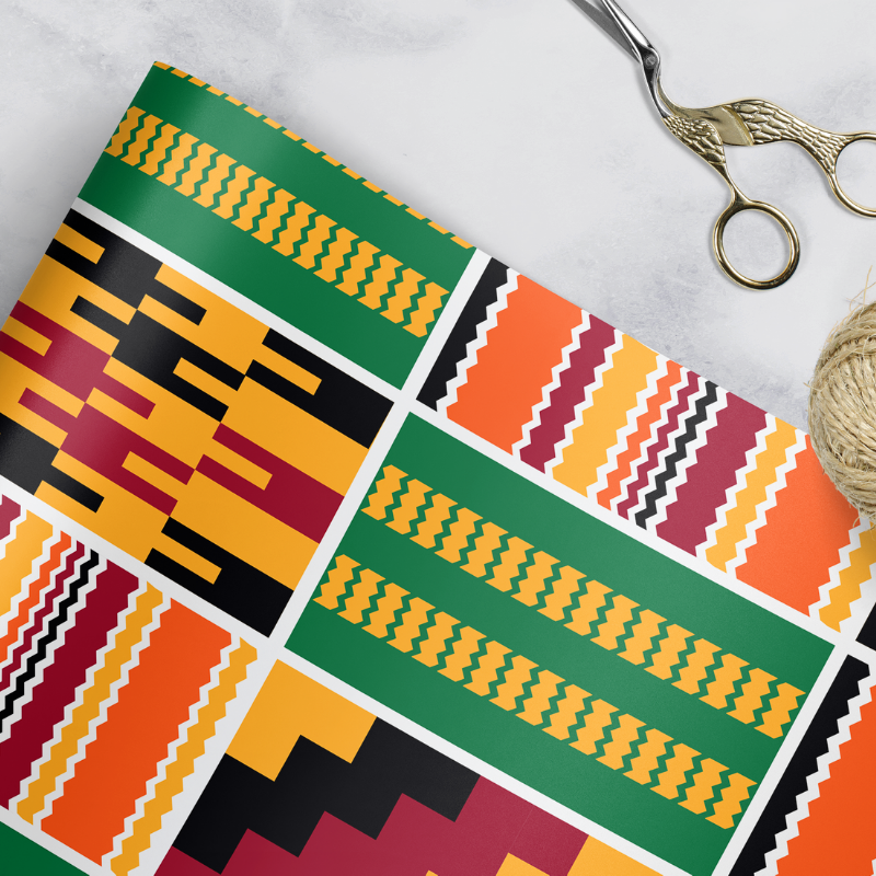 Kente Gift Wrap - Ethnic African inspired wrapping paper – AfroTouch Design
