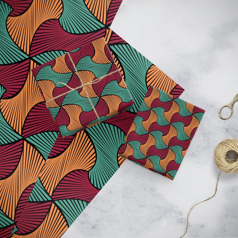 Kente Gift Wrap - Ethnic African inspired wrapping paper – AfroTouch Design