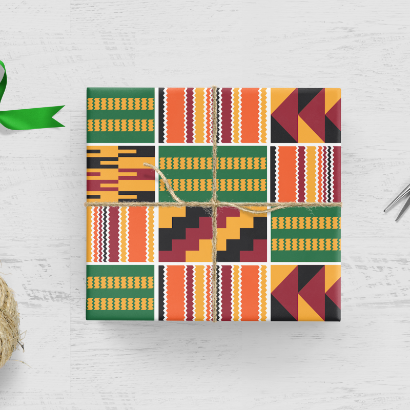 Kente Gift Wrap - Ethnic African inspired wrapping paper – AfroTouch Design