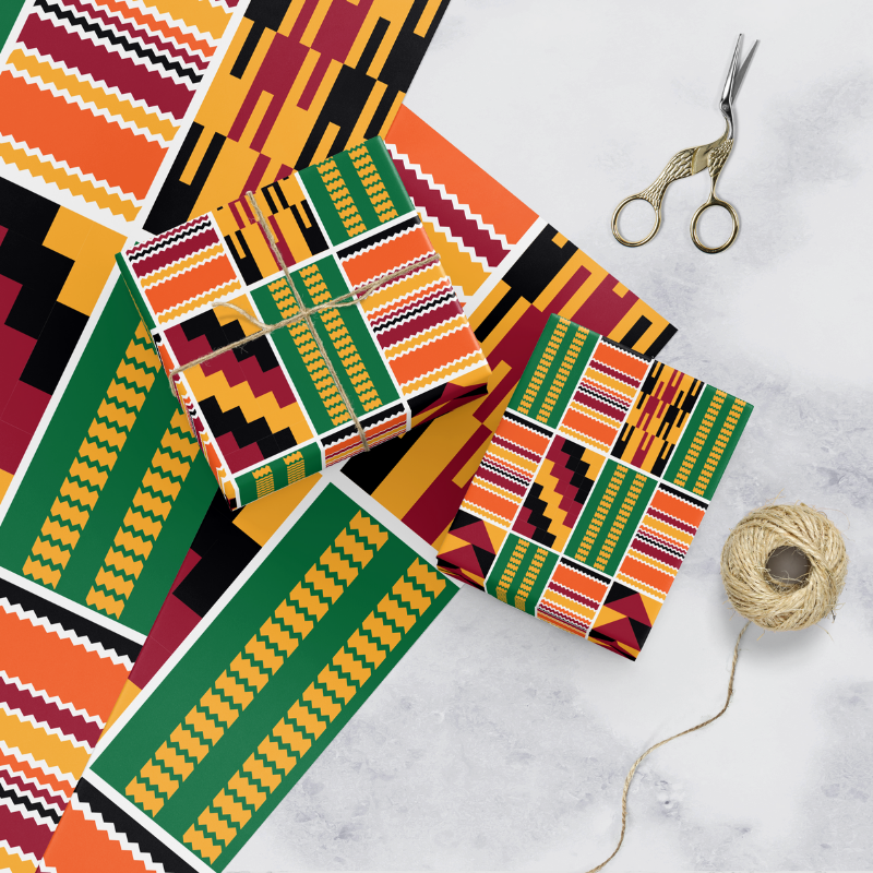 Kente Gift Wrap - Ethnic African inspired wrapping paper – AfroTouch Design